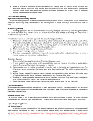 Learning disorders Nursing Perspective | PDF