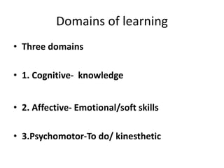 Learning domains dr swati | PPTX