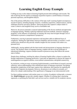 Reflective Essay Writing Samples