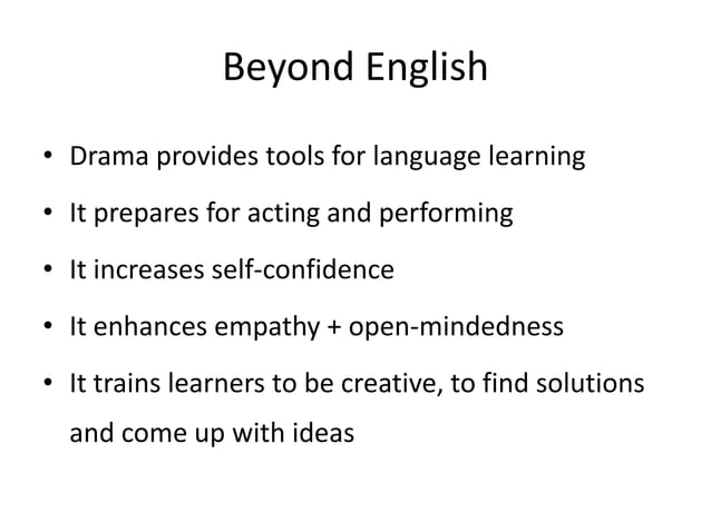 Learning English through Drama | PPTX | Drama | Genres