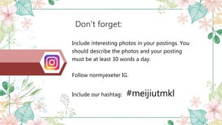 Learning English via instagram class | PPT