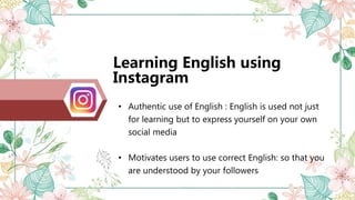 Learning English via instagram class | PPT