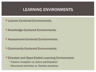 Learning Environments | PPS