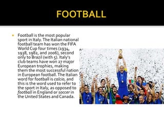 Learning europe italian sports | PPT