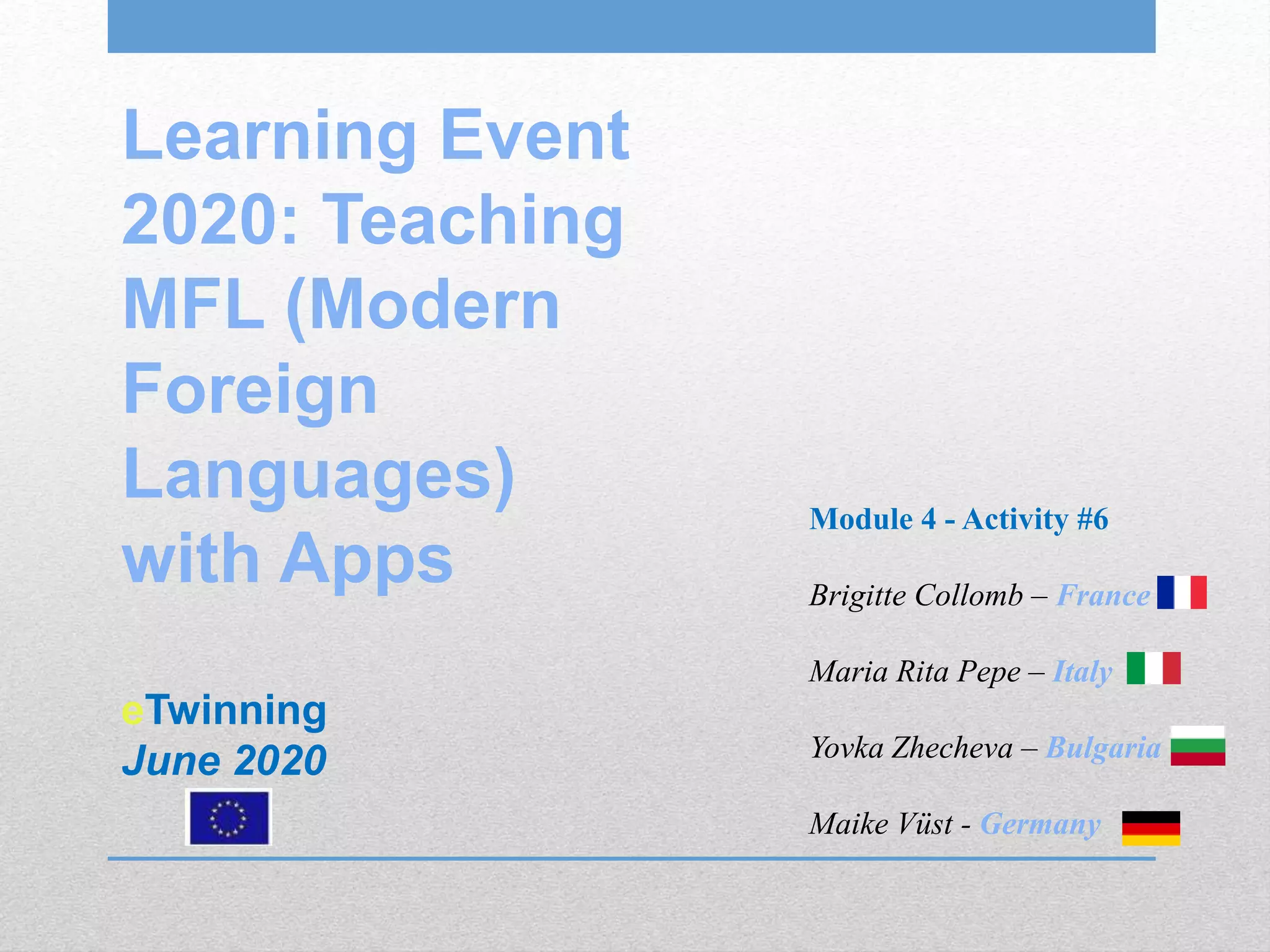 Learning event teaching MFL with apps - june 2020 | PPTX | Homework and ...