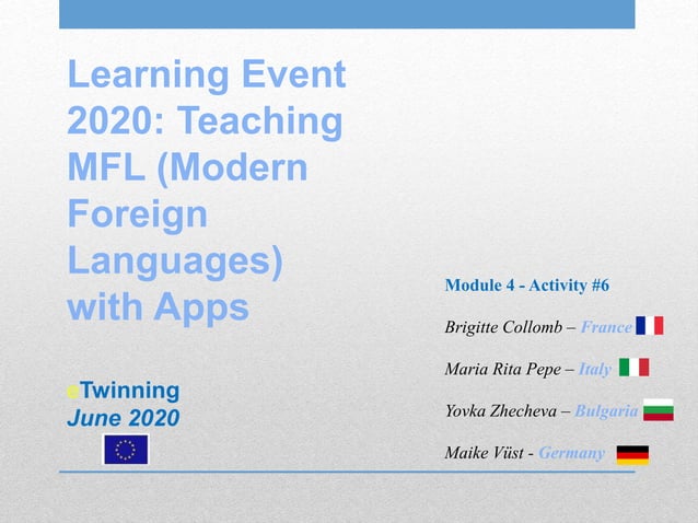 Learning event teaching MFL with apps - june 2020 | PPTX | Homework and ...