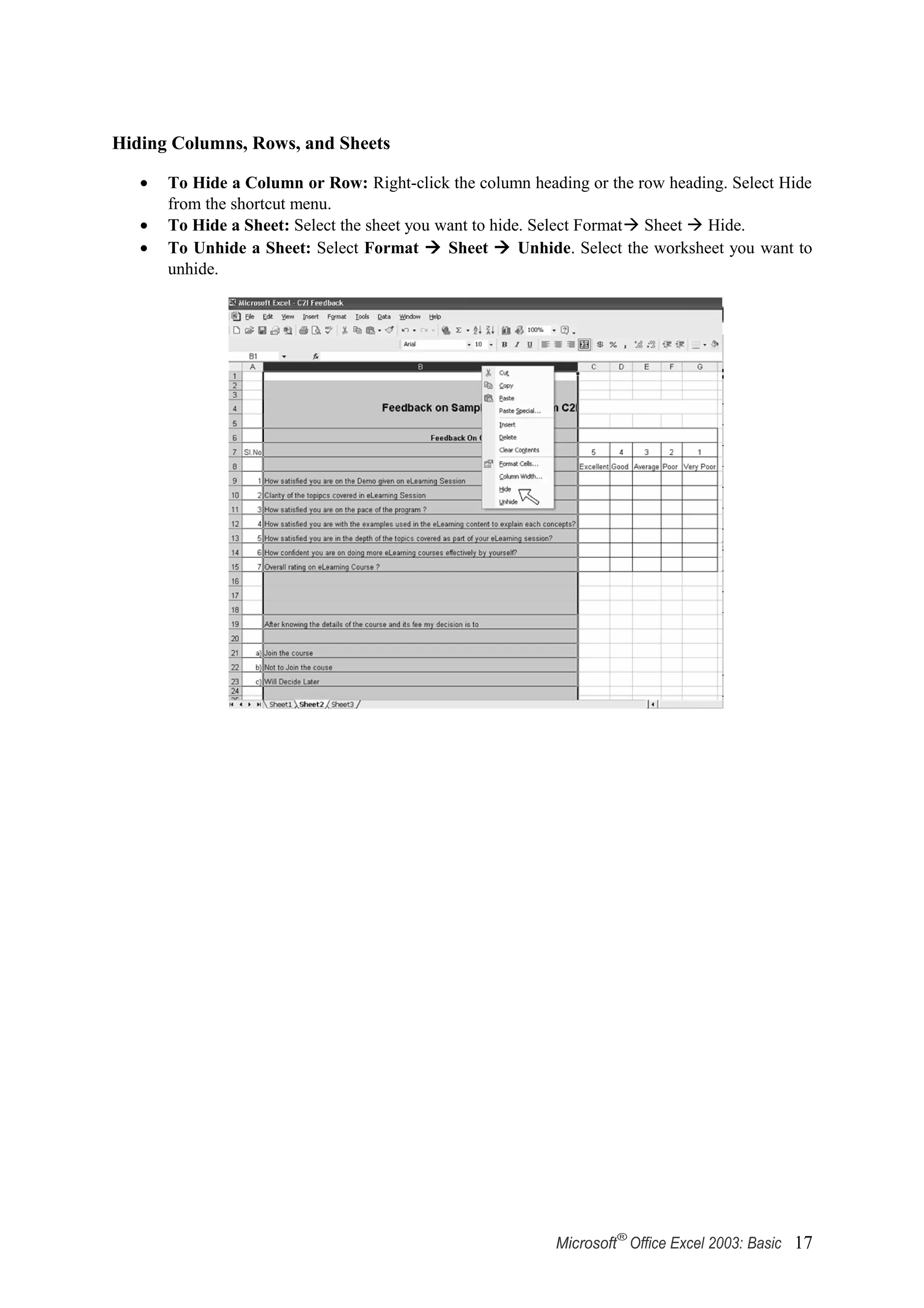 Learning MS Excel - A Handout | DOC