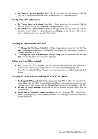 Learning MS Excel - A Handout | DOC
