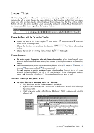 Learning MS Excel - A Handout | DOC