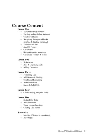 Learning MS Excel - A Handout | DOC
