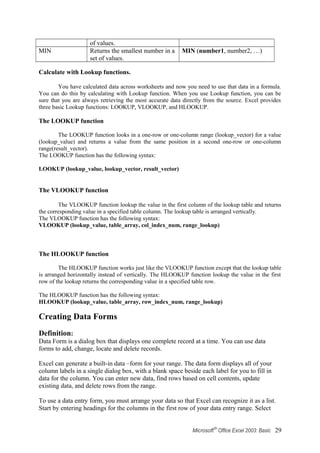 Learning MS Excel - A Handout | DOC