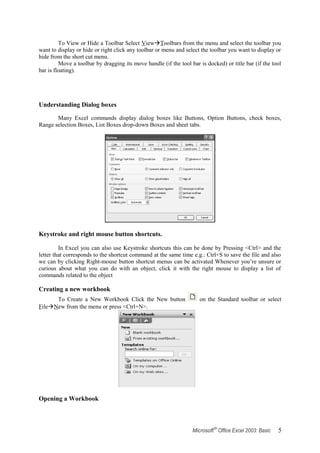 Learning MS Excel - A Handout | DOC