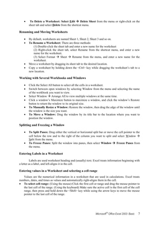 Learning MS Excel - A Handout | DOC