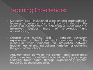 Learning experiences | PPTX