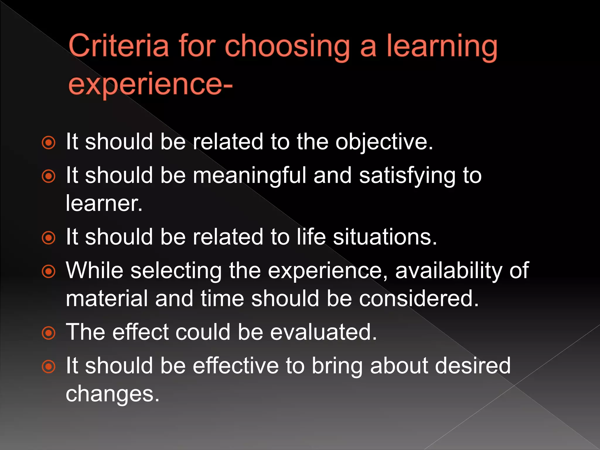 Learning experiences | PPTX