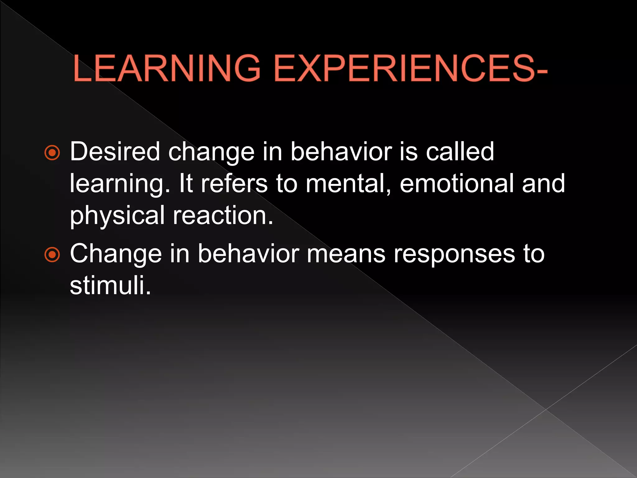 Learning experiences | PPTX