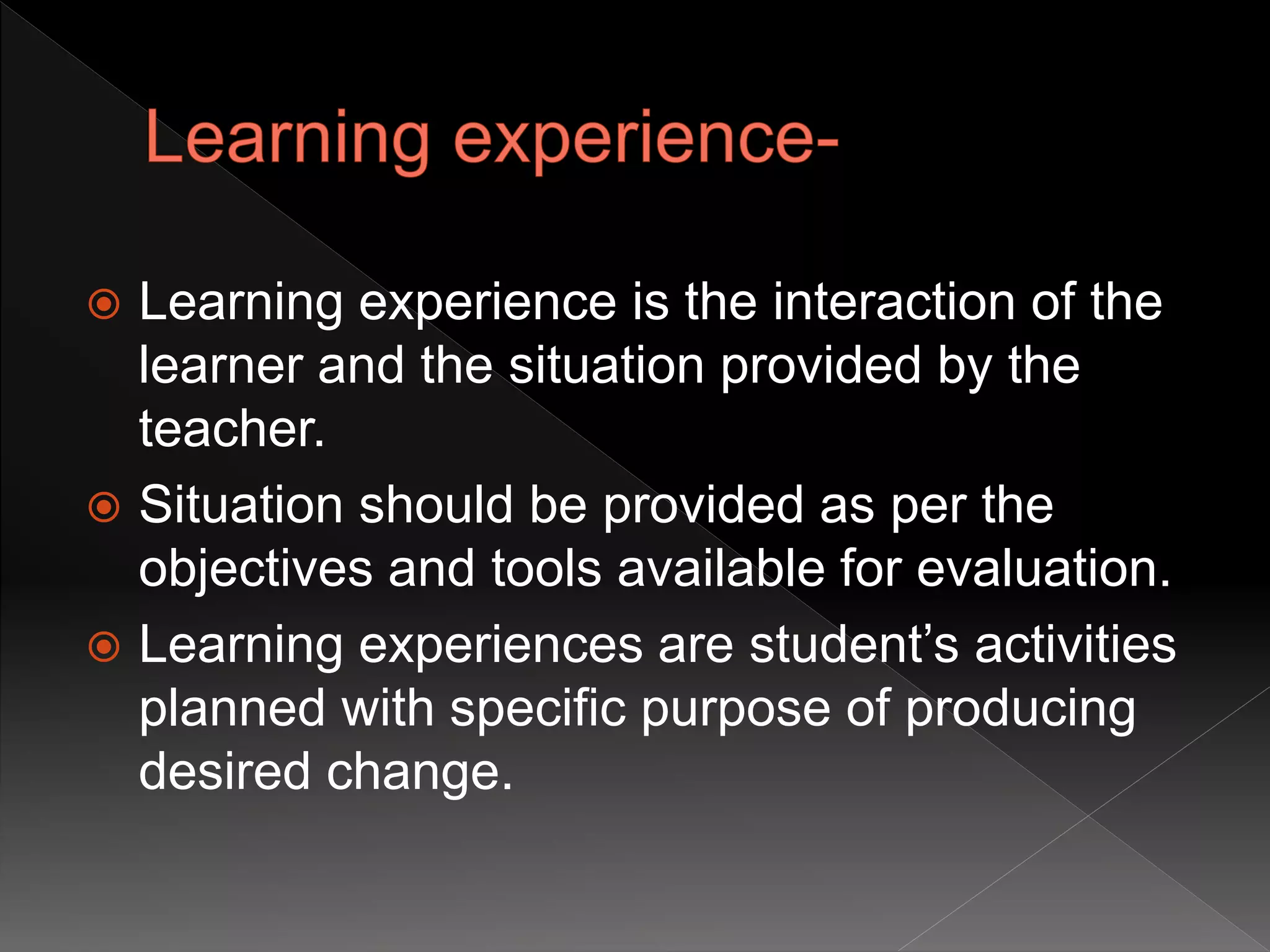 Learning experiences | PPTX