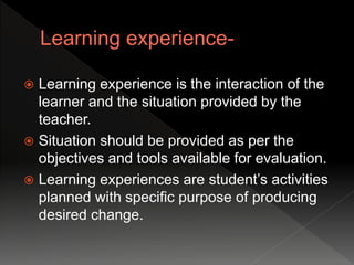 Learning experiences | PPTX