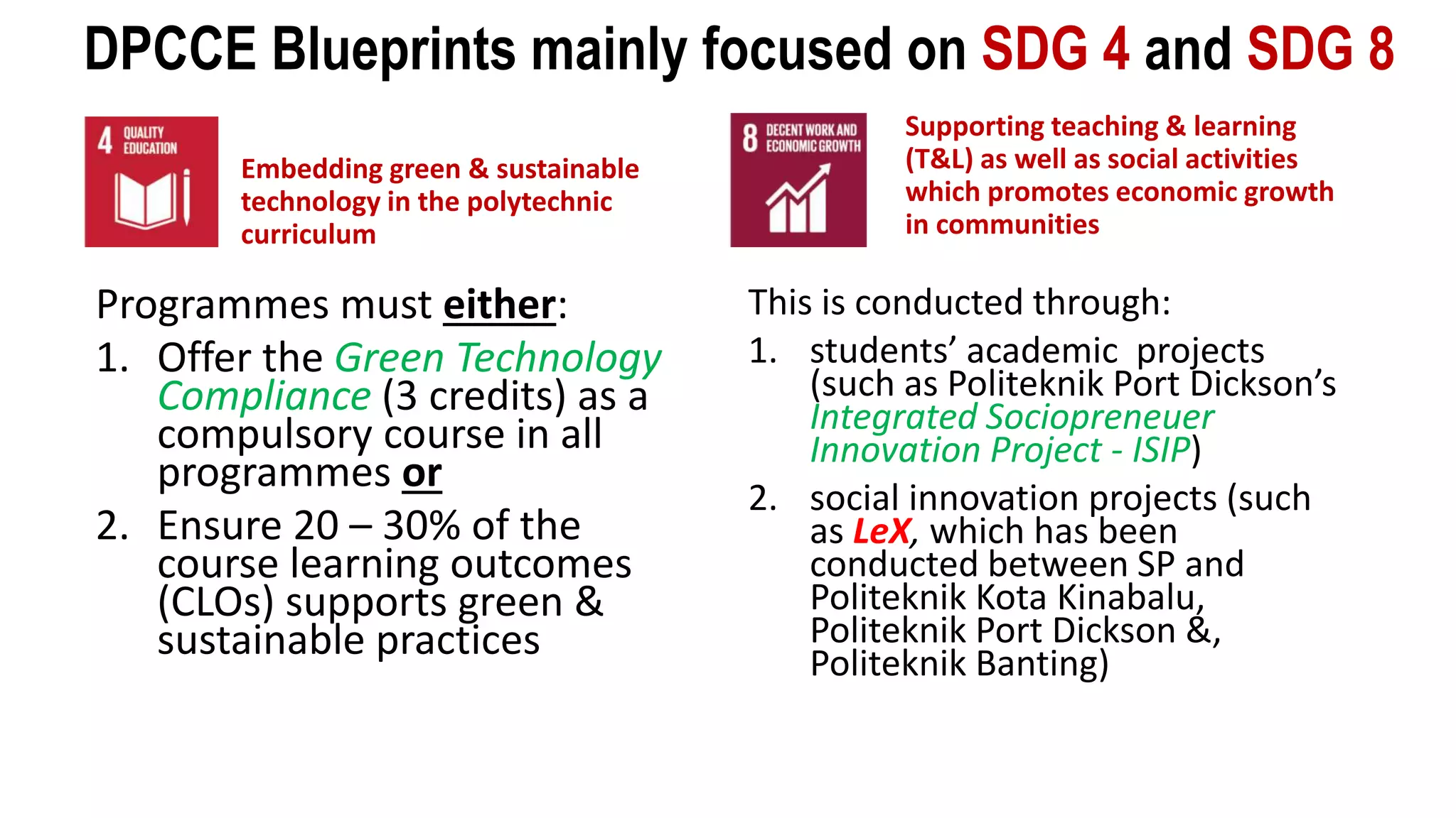 POLITEKNIK MALAYSIA’S INITIATIVES TOWARDS ACHIEVING SUSTAINABLE ...