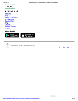 Learning Foreign Languages Diploma Level 3 – Alpha Academy | PDF