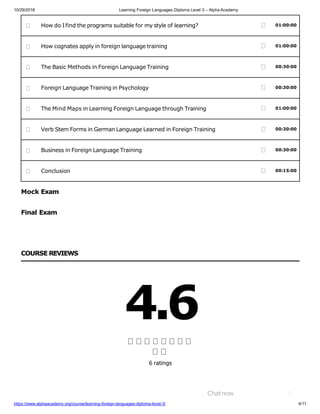 Learning Foreign Languages Diploma Level 3 – Alpha Academy | PDF