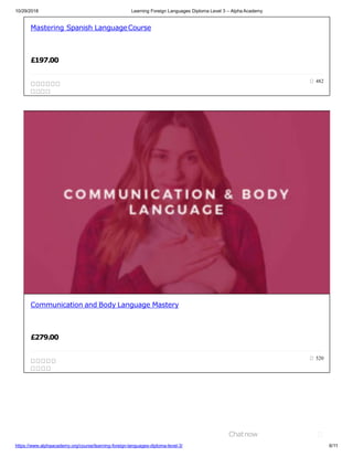 Learning Foreign Languages Diploma Level 3 – Alpha Academy | PDF