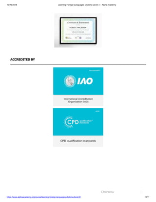Learning Foreign Languages Diploma Level 3 – Alpha Academy | PDF