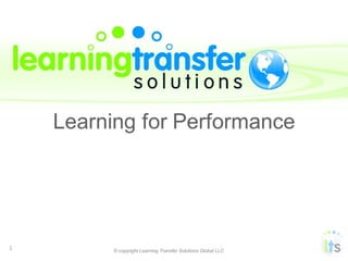 Learning for performance | PPT