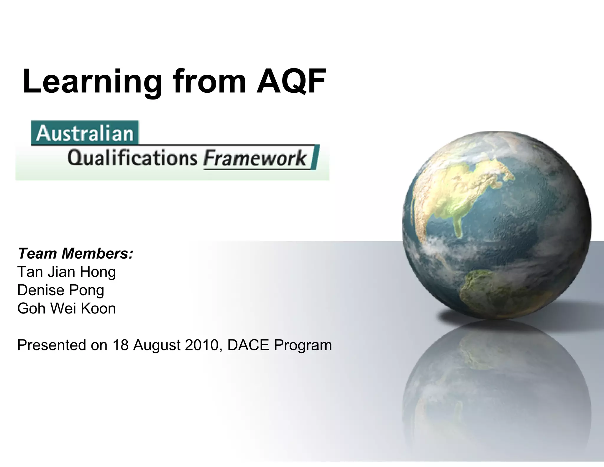 Learning from Australian Qualifications Framework | PDF