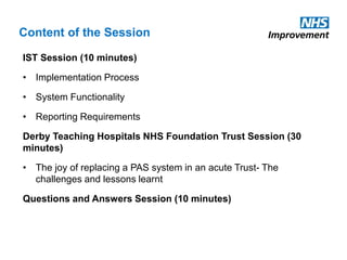 Elective care conference: theory of Patient Administration System ...