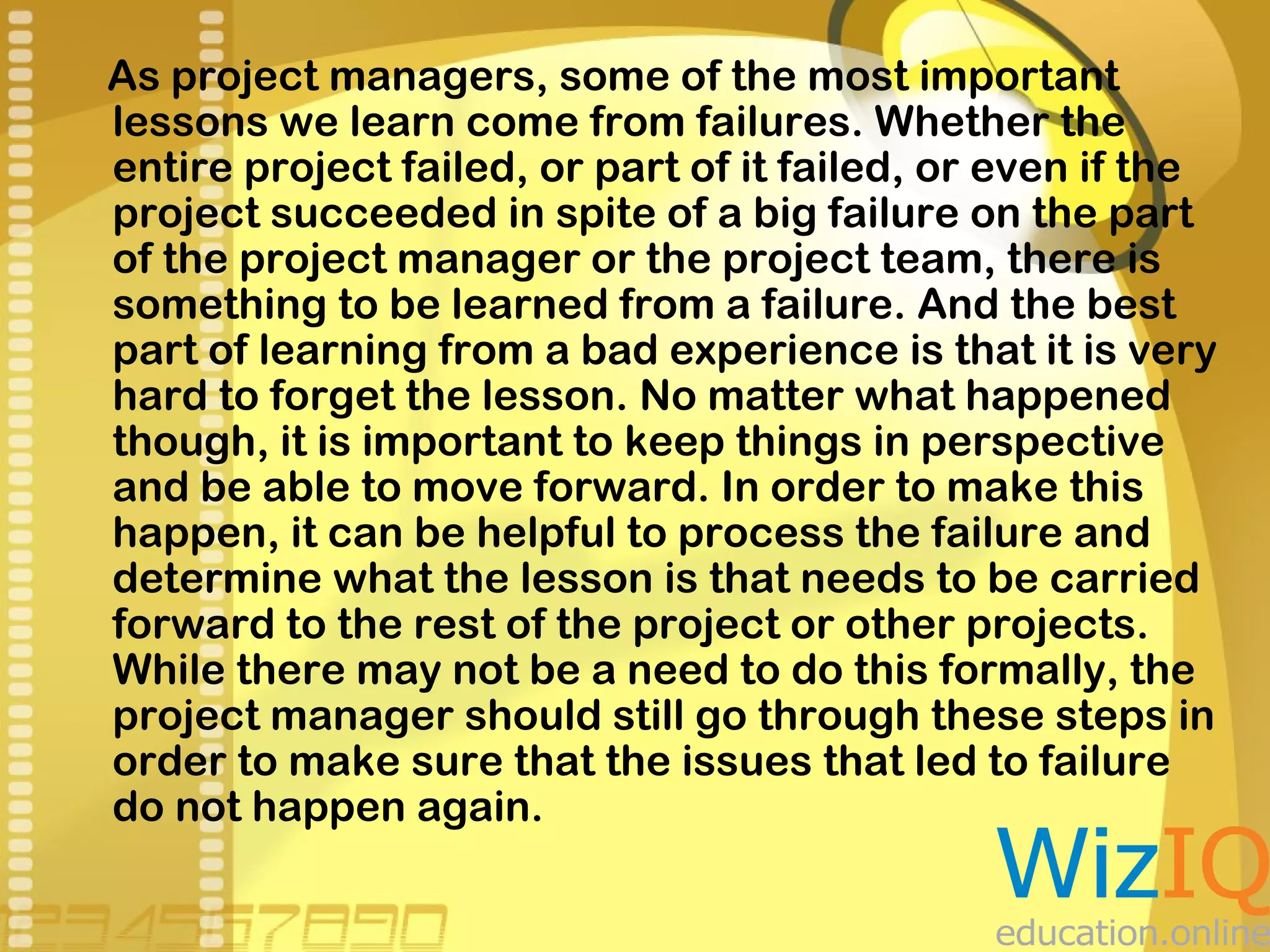 Learning from project failures | PPT
