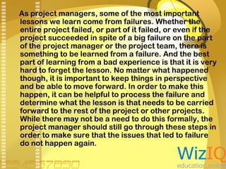 Learning from project failures | PPT