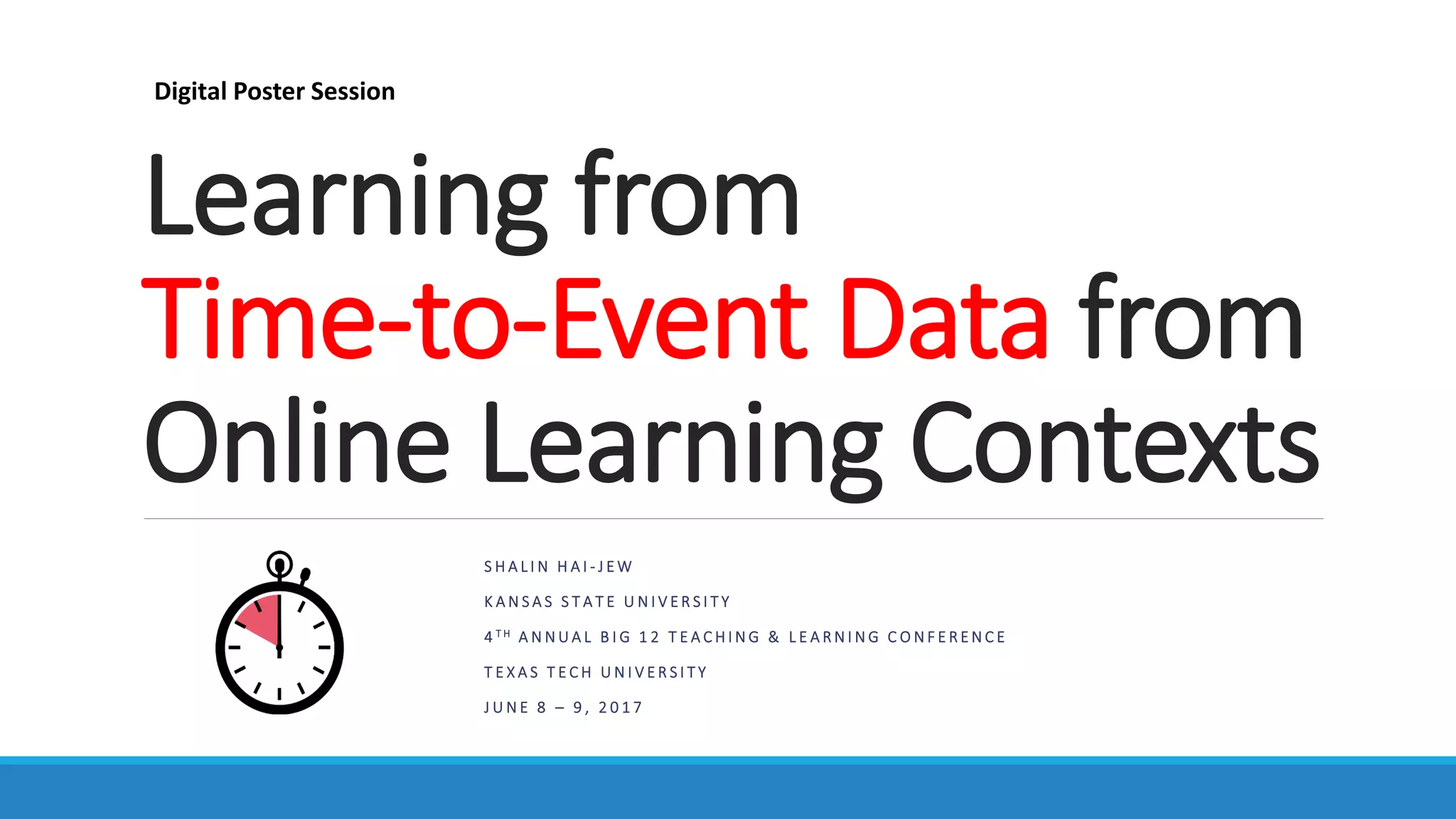 Learning from Time-to-Event Data from Online Learning Contexts | PDF