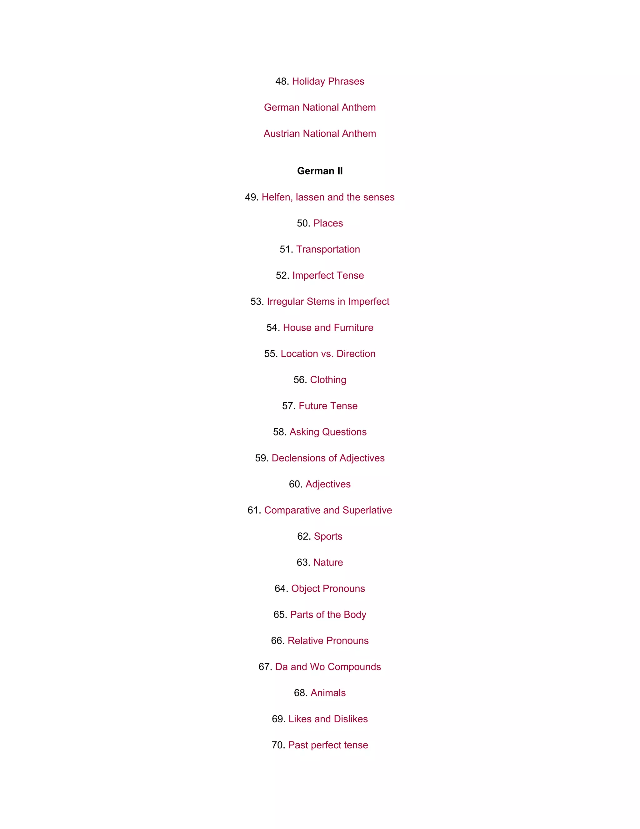 Learning german grammar & Vocabulary | PDF