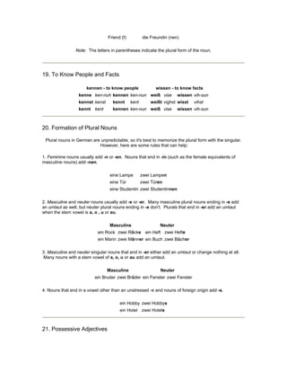 Learning german grammar & Vocabulary | PDF