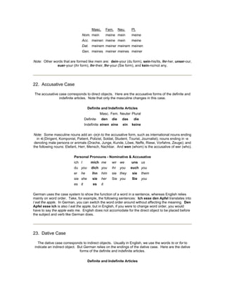 Learning german grammar & Vocabulary | PDF