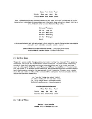 Learning german grammar & Vocabulary | PDF