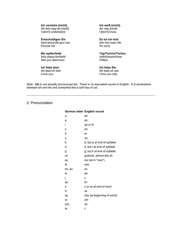 Learning german grammar & Vocabulary | PDF