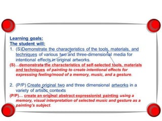 Arts Integration Framework: Learning Goals | PPT