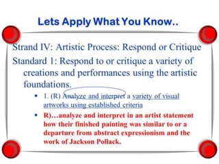 Arts Integration Framework: Learning Goals | PPT