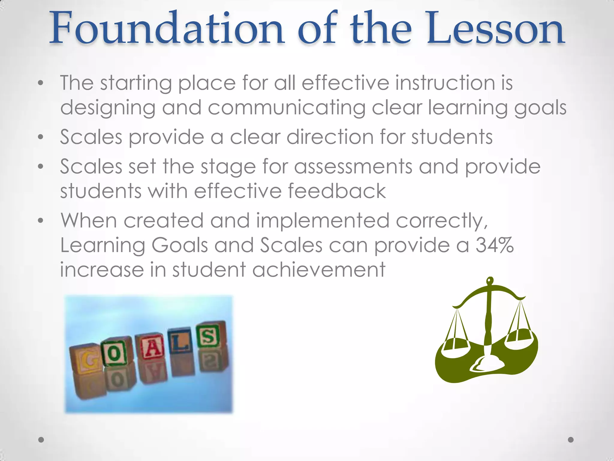 Learning goals and scales | PPTX | Educational Assessment | Education