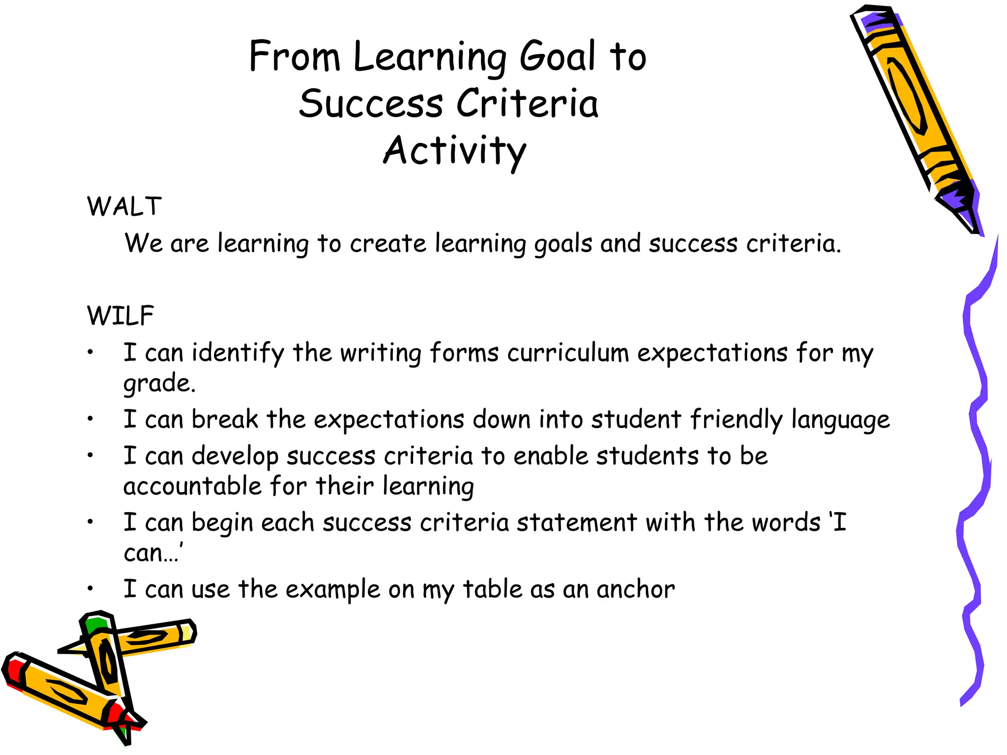 Learning+goals+and+success+criteria | PPT