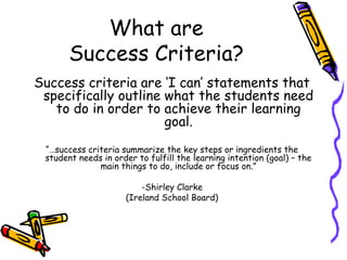 Learning+goals+and+success+criteria | PPT
