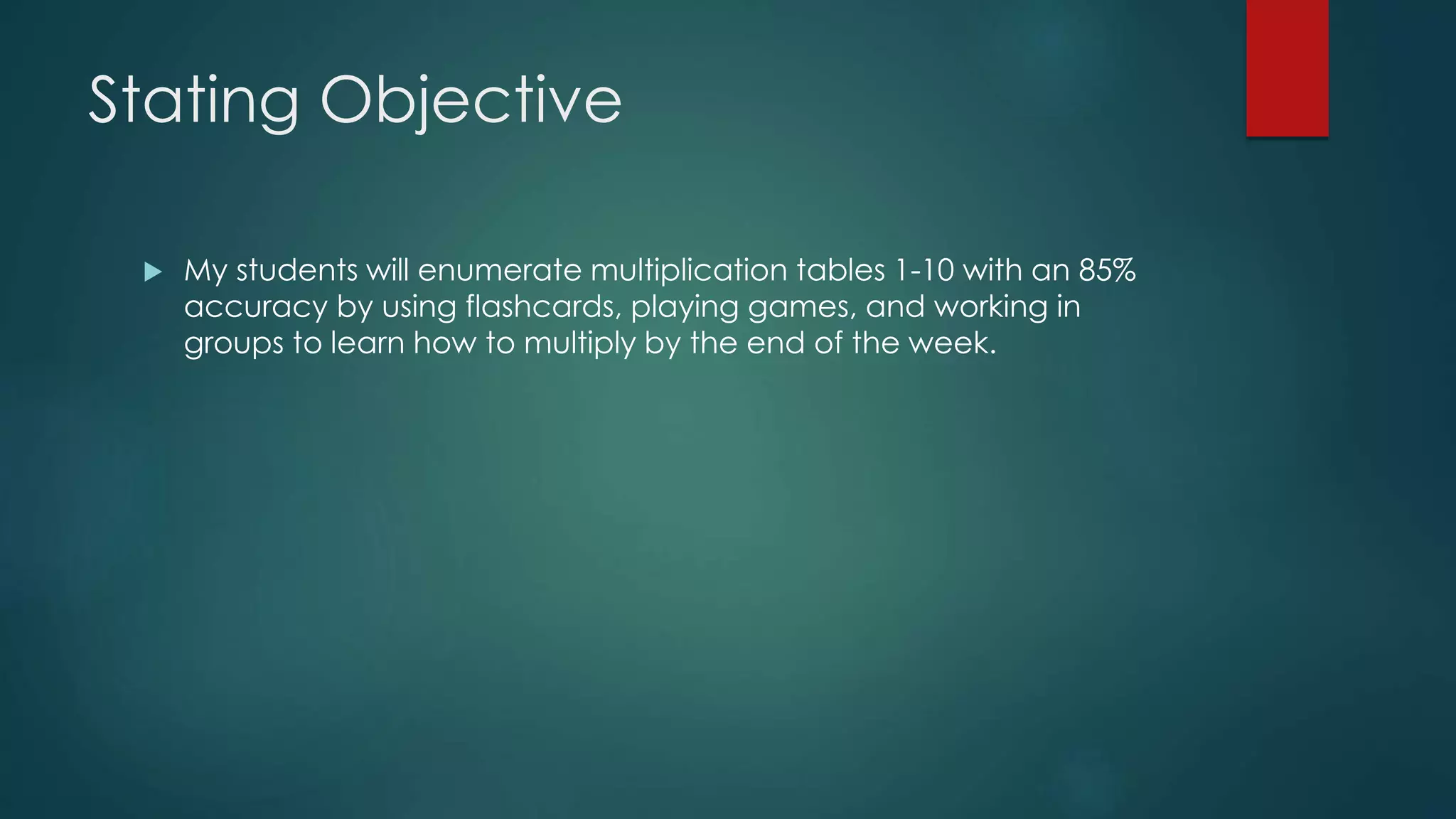 Learning how to multiply | PPT