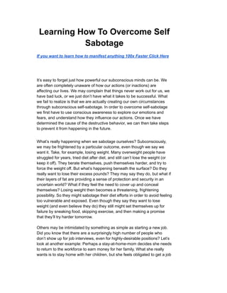 Learning How To Overcome Self Sabotage 1.pdf