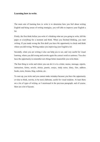 Learning how to write | PDF