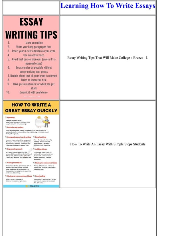 learning how to write essays.pdfLearning How To Write Essays | PDF