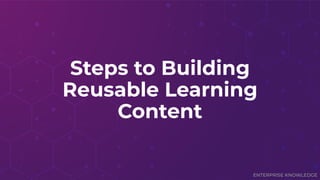 Improving Learning Content Efficiency with Reusable Learning Content | PPT