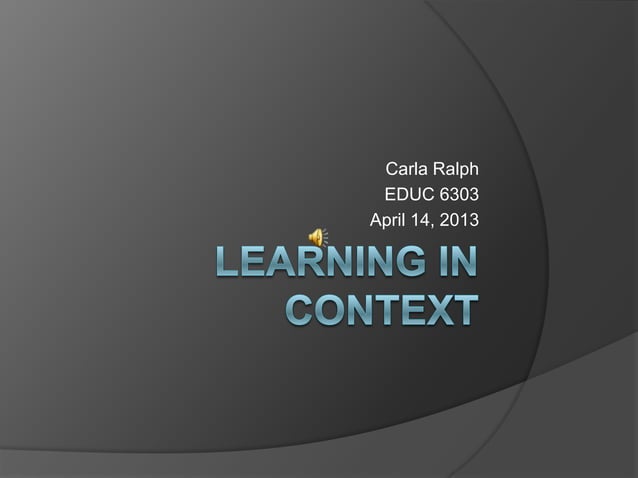 Learning in context | PPTX
