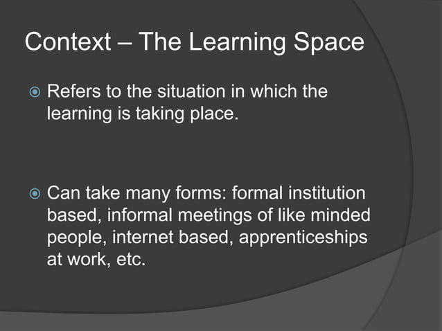 Learning in context | PPTX